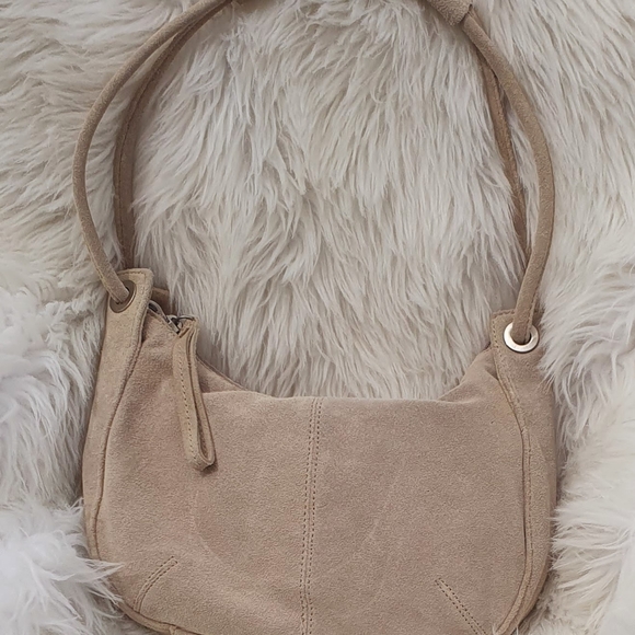 Ecco | Bags | Ecco Light Taupe Beige Suede Shoulder Bag Hobo Handbag ...